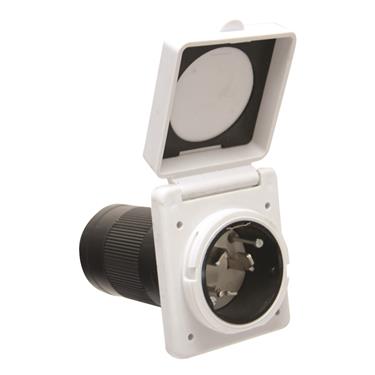 Mighty Cord Replacement RV Power Inlet - 50 Amp Twist Lock - White
